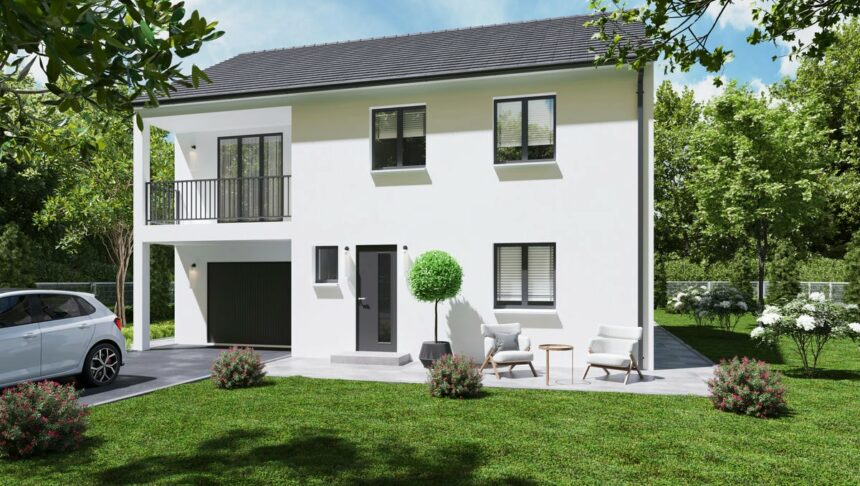 Plan maison avec balcon – modèles à étage et modernes