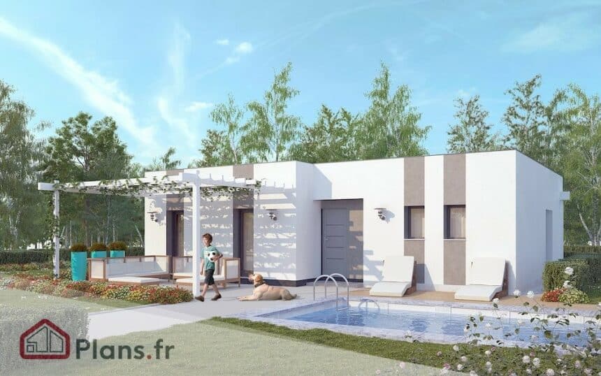 Maisons contemporaines avec Plan en L : Plans et Modèles